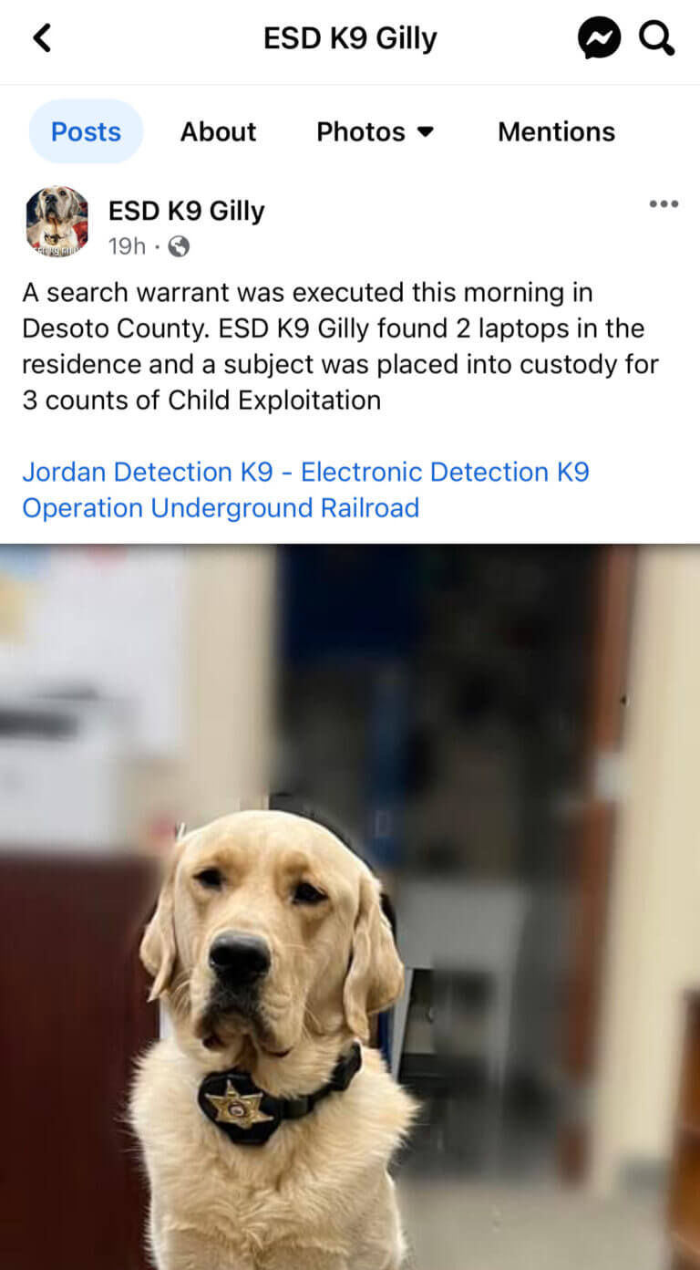 K9 dog helps catch a criminal in child exploitation case | DeSoto ...