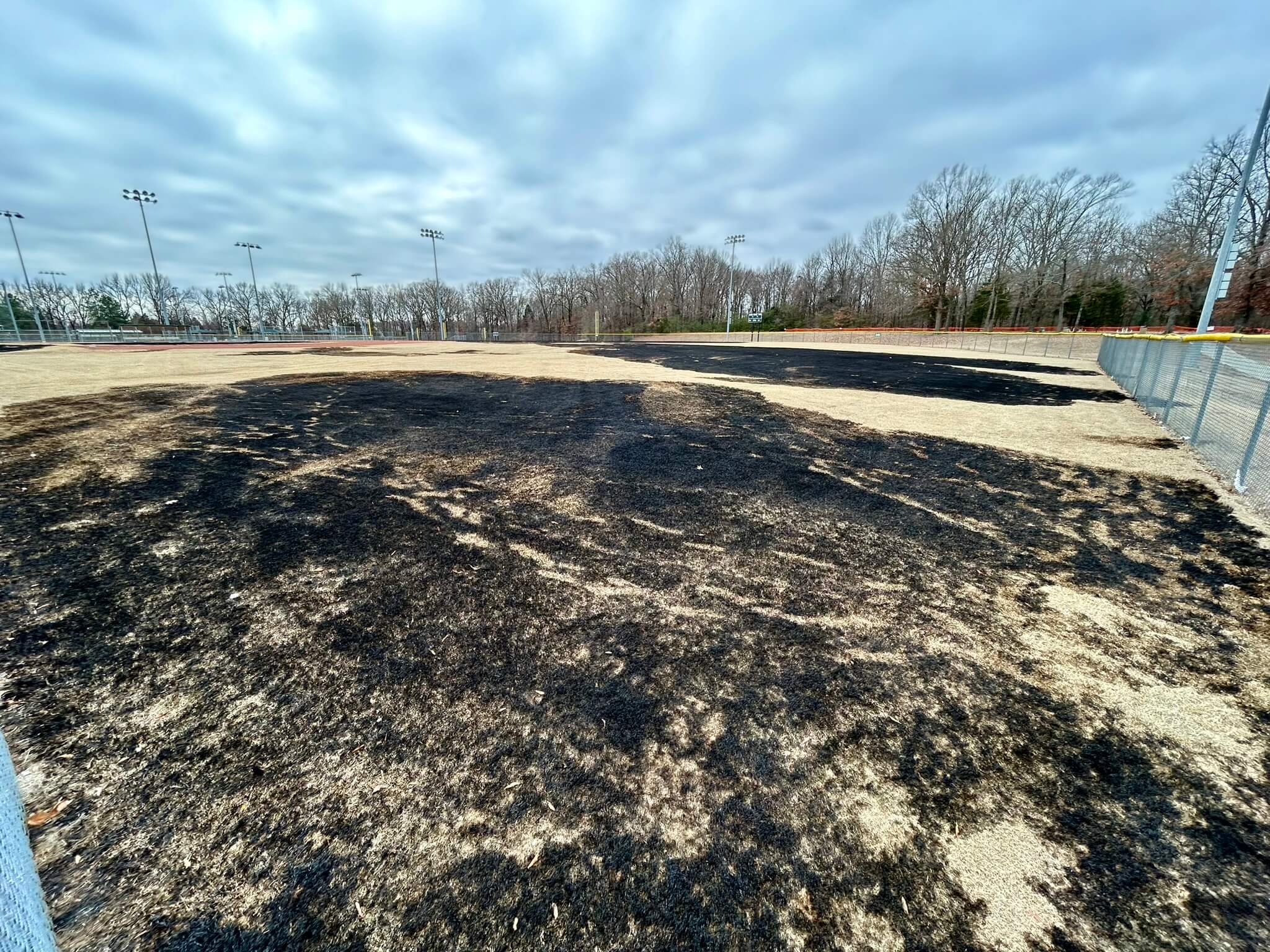 Baseball fields catch fire during fireworks show | DeSoto County News