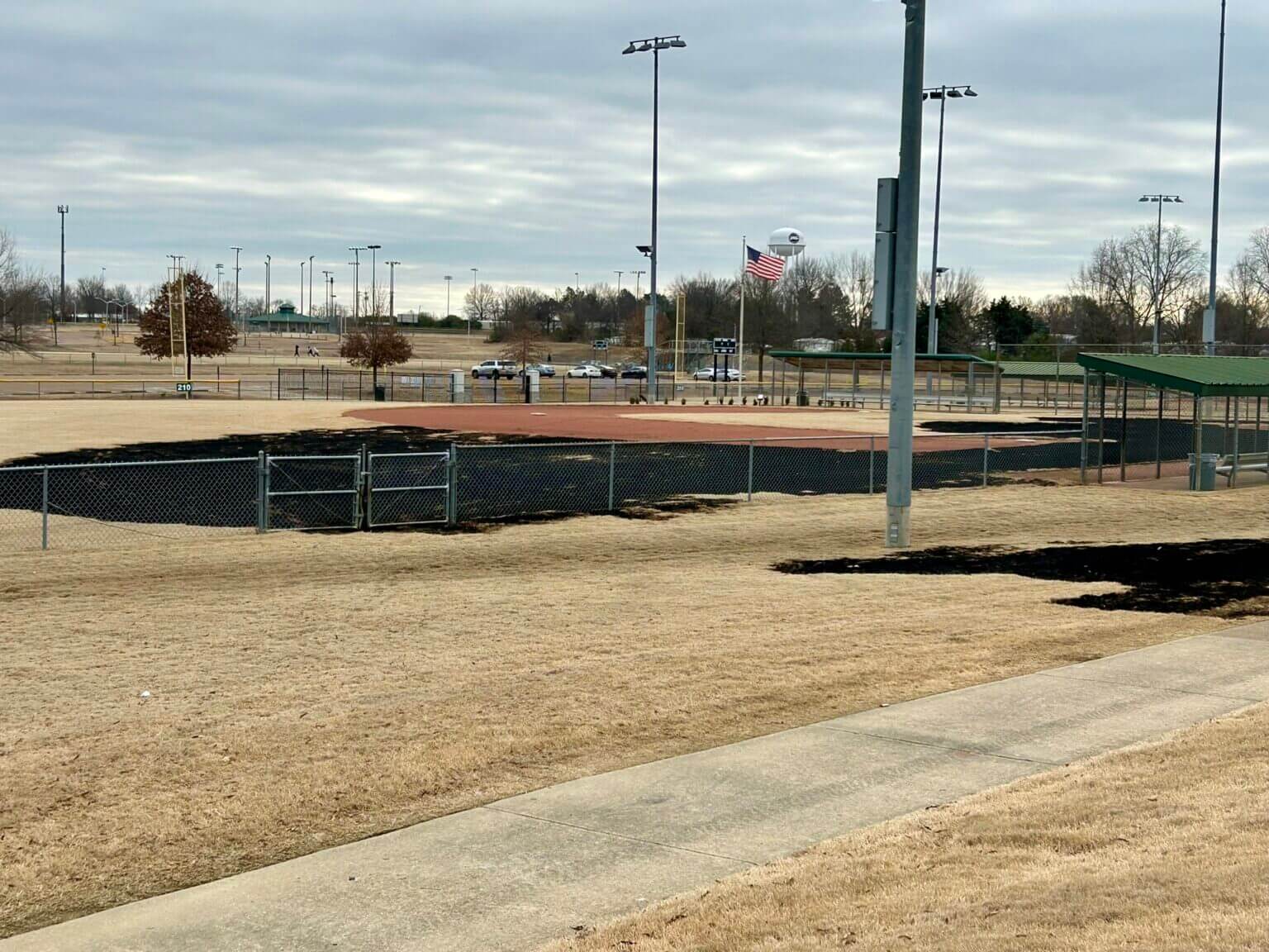 Baseball fields catch fire during fireworks show | DeSoto County News