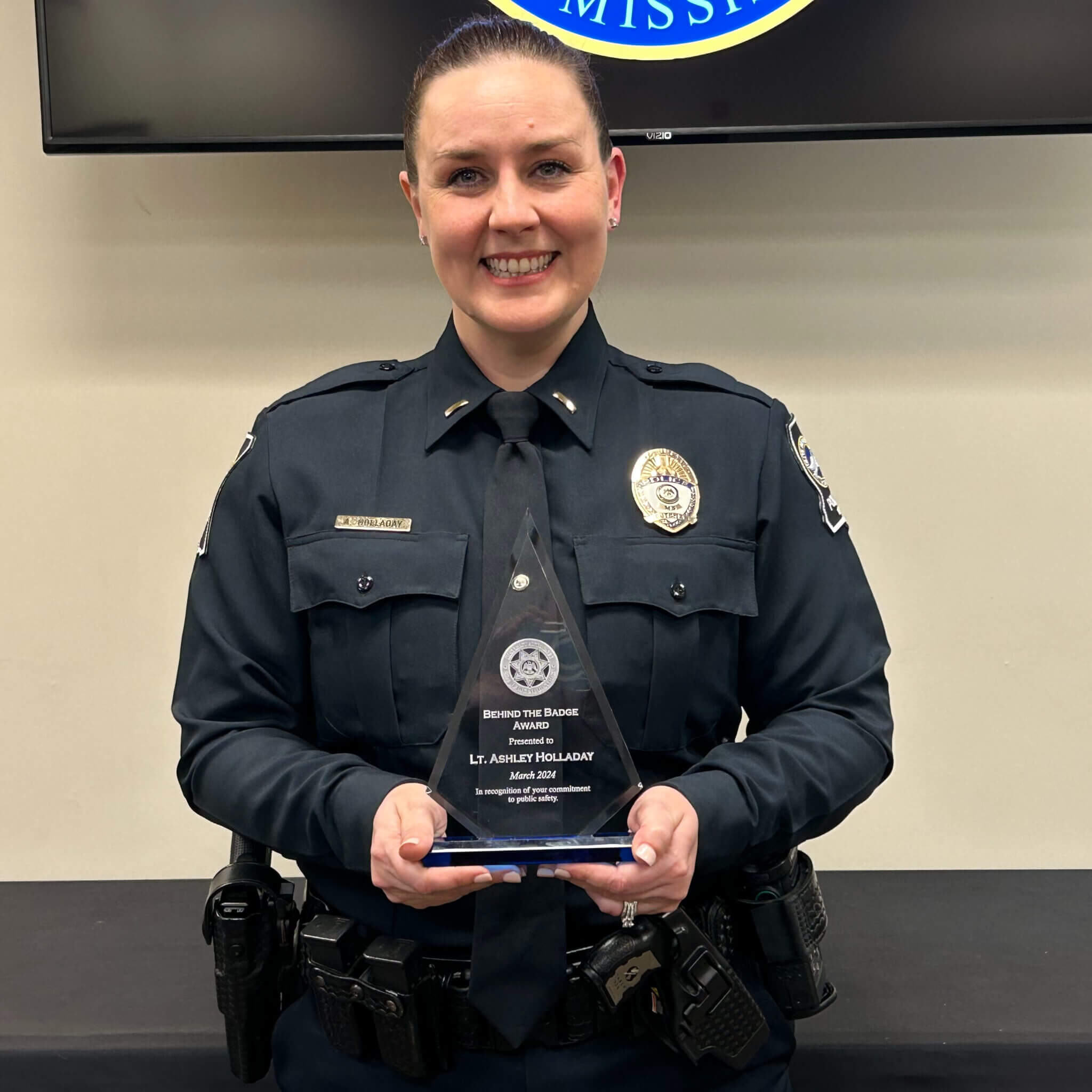 Behind the Badge Award presented to Holladay | DeSoto County News