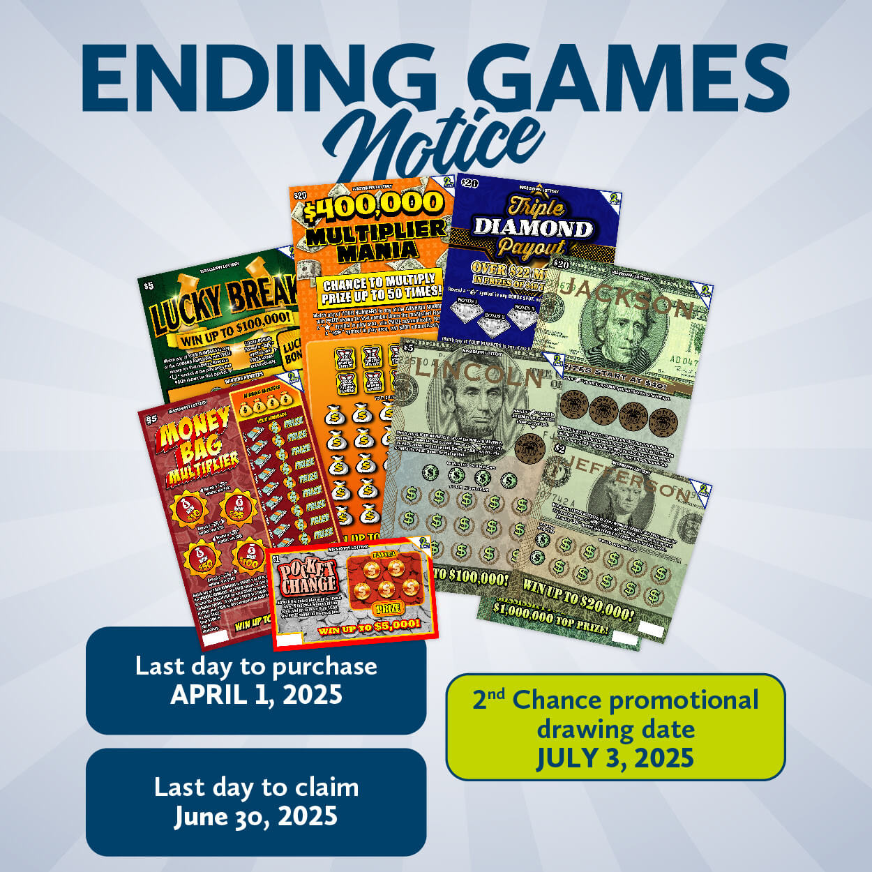 Mississippi Lottery to end eight scratch-off games | DeSoto County News