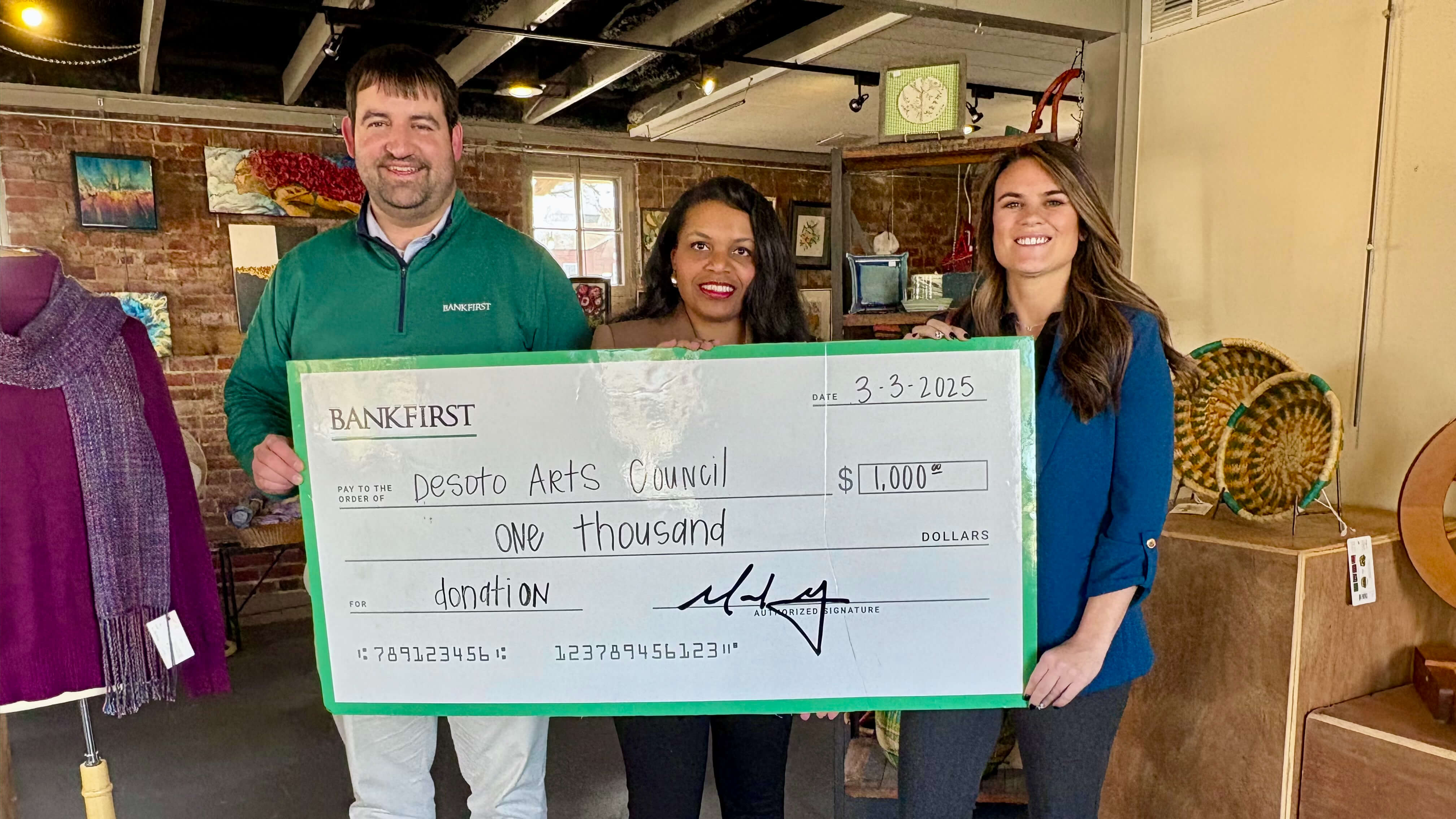 BankFirst continues donation program to DeSoto Arts Council | DeSoto ...
