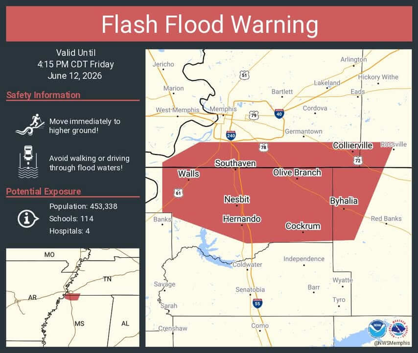Flash Flood Warning Issued for DeSoto County | DeSoto County News